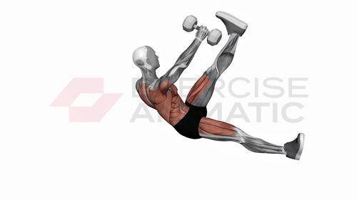 Dumbbell Single Arm Starfish Crunch | Exercise Animatic