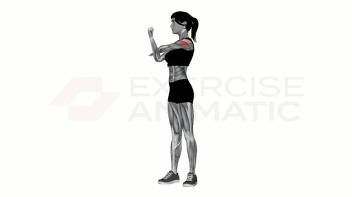 Across Chest Shoulder Stretch Female | Exercise Animatic