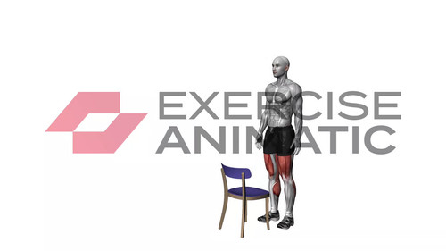 Step up on chair bodyweight | Exercise Animatic