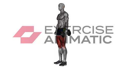 Dumbbell rdl stretch isometric | Exercise Animatic