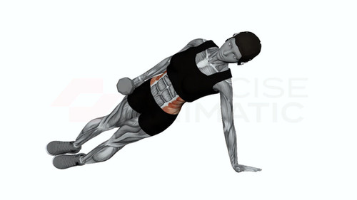 Dumbbell Hand Side Plank Female | Exercise Animatic