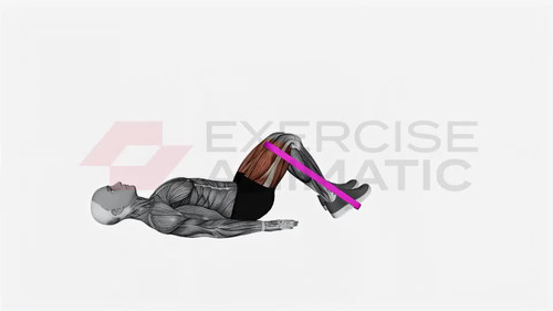 Resistance Band One Leg Glute Bridge | Exercise Animatic