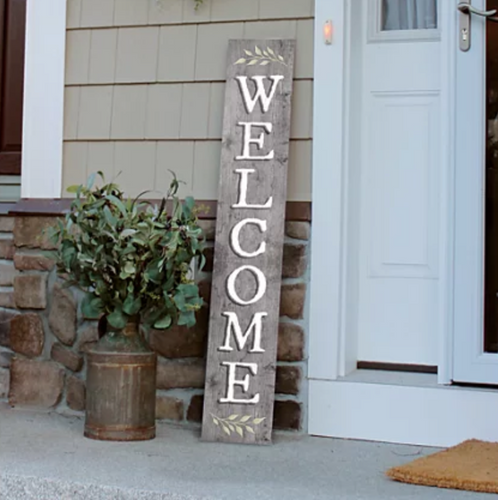 Welcome Porch Board - Grey | So Cool Gifts