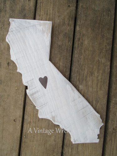 Handmade in the USA Wooden California Sign / State Cutout | avintagewren