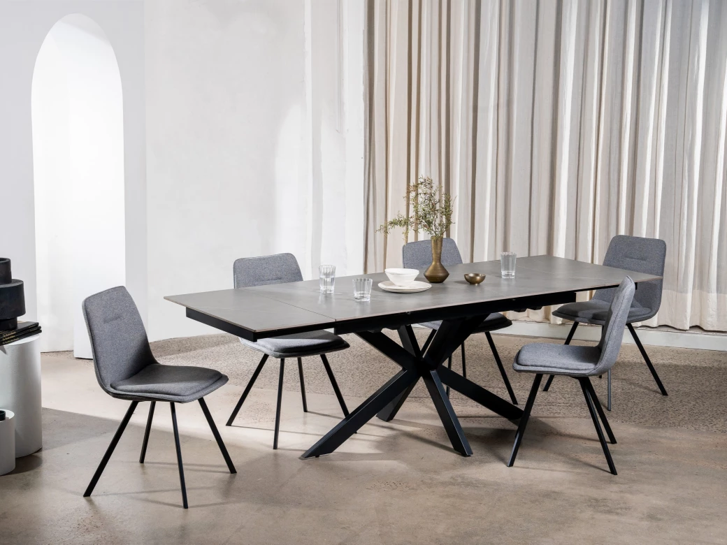 Newcastle Grey Ceramic Extension Dining Table | Derrimut DF