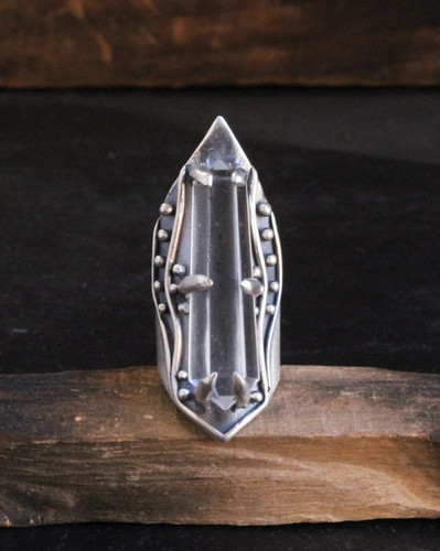 Guinevere Amplifier Ring with Quartz | The Cauldron Black