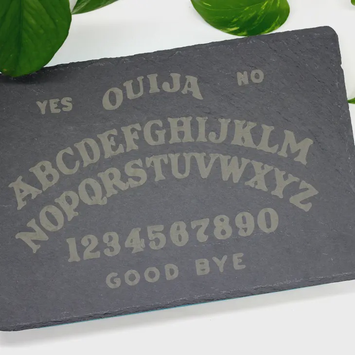 Engraved Slate Ouija Board Trivet | The Cauldron Black