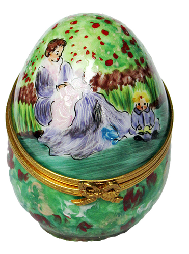 MONET "MOTHER AND CHILD" LIMOGES EGG | aflimoges