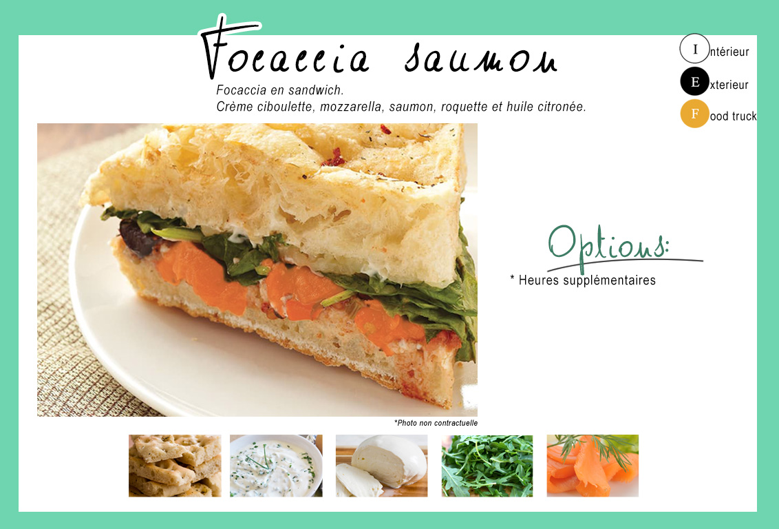 Traiteur Sandwich Focaccia | ANIMATION EVENEMENT