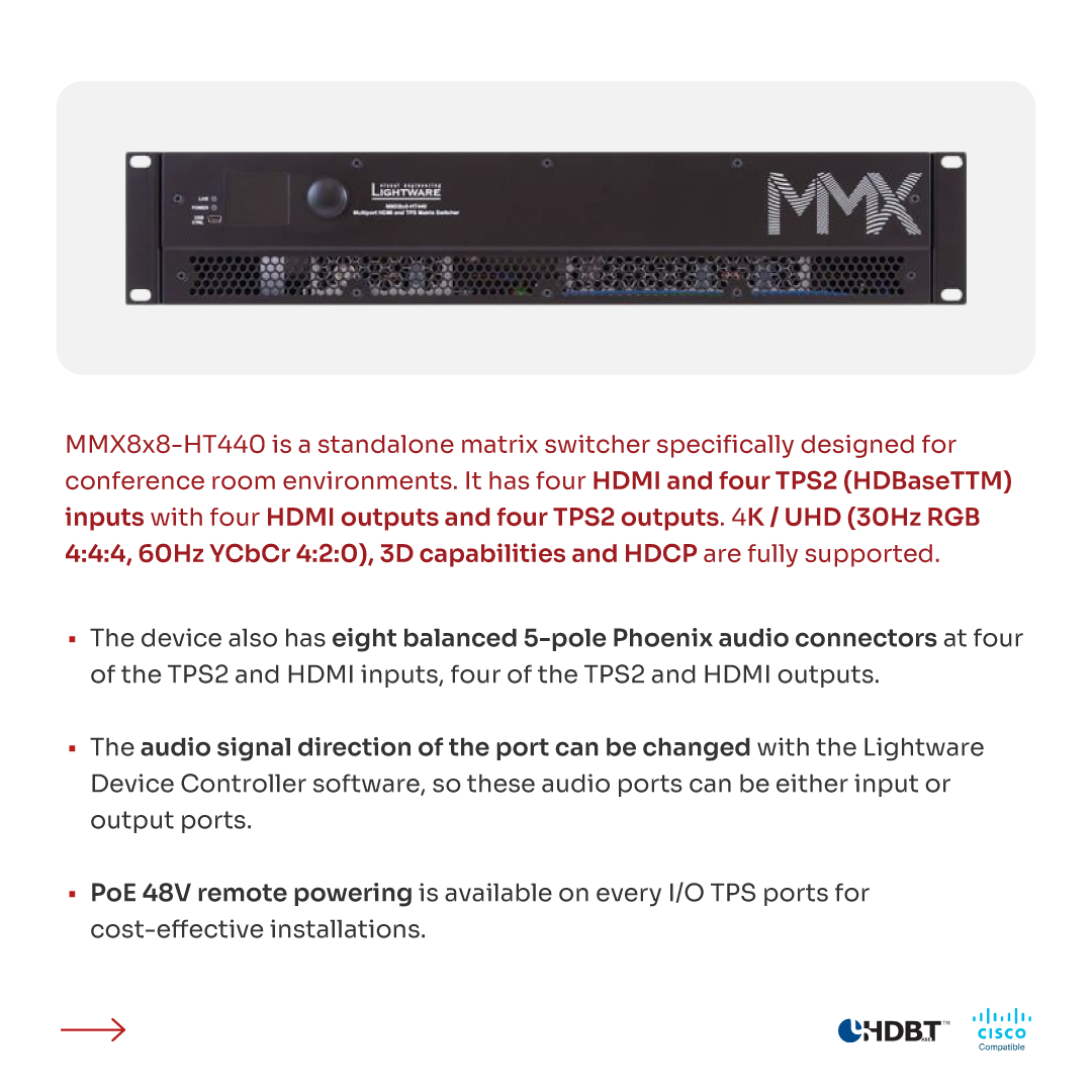 HDMI and TPS Matrix Switcher with Special Audio Inputs and Multiport ...