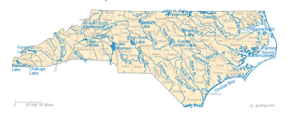 Map of Waterways and Link to NC Dams | Give Him 15
