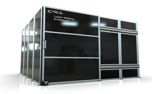 4m x 4m laser welding enclosure with 2m sliding door | Kyrus Laser