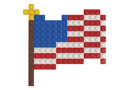 Patriotic LEGO Wall Decal: Waving American Flag | KevinTheMasterBuildr