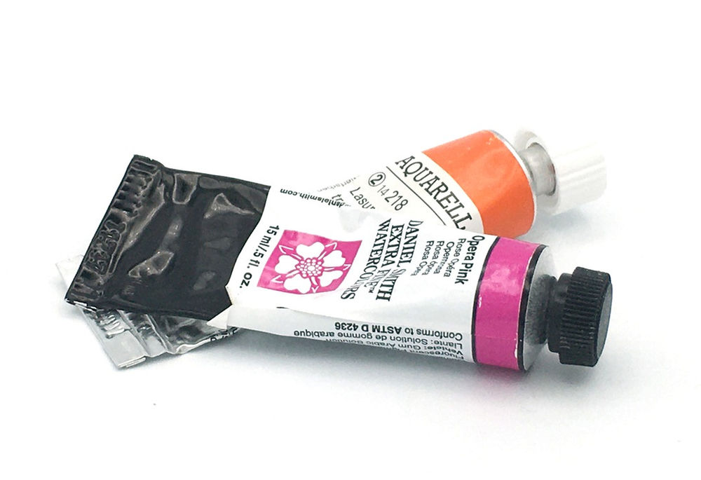 Color Talk: Daniel Smith Opera Pink and Schmincke Transparent Orange