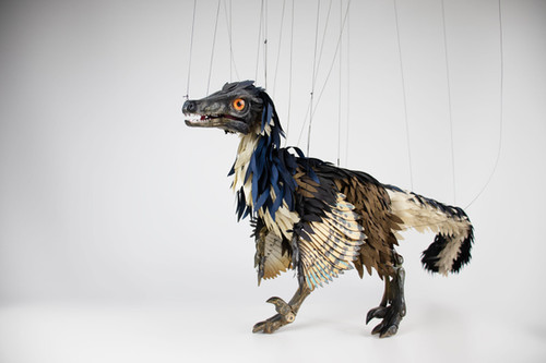 Velociraptor Marionette | Laura Mathews Art