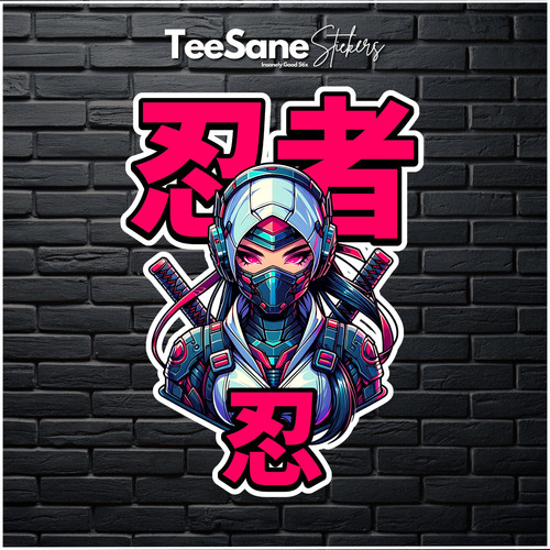 Cyberpunk Ninja Shinobi Sticker Kiss-Cut Vinyl Decal | TeeSaneThreads