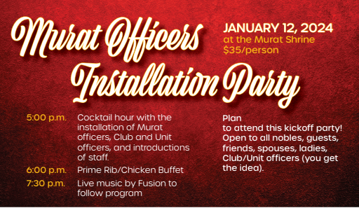 Murat Officers Installation Party & Band Night | Murat Shriners