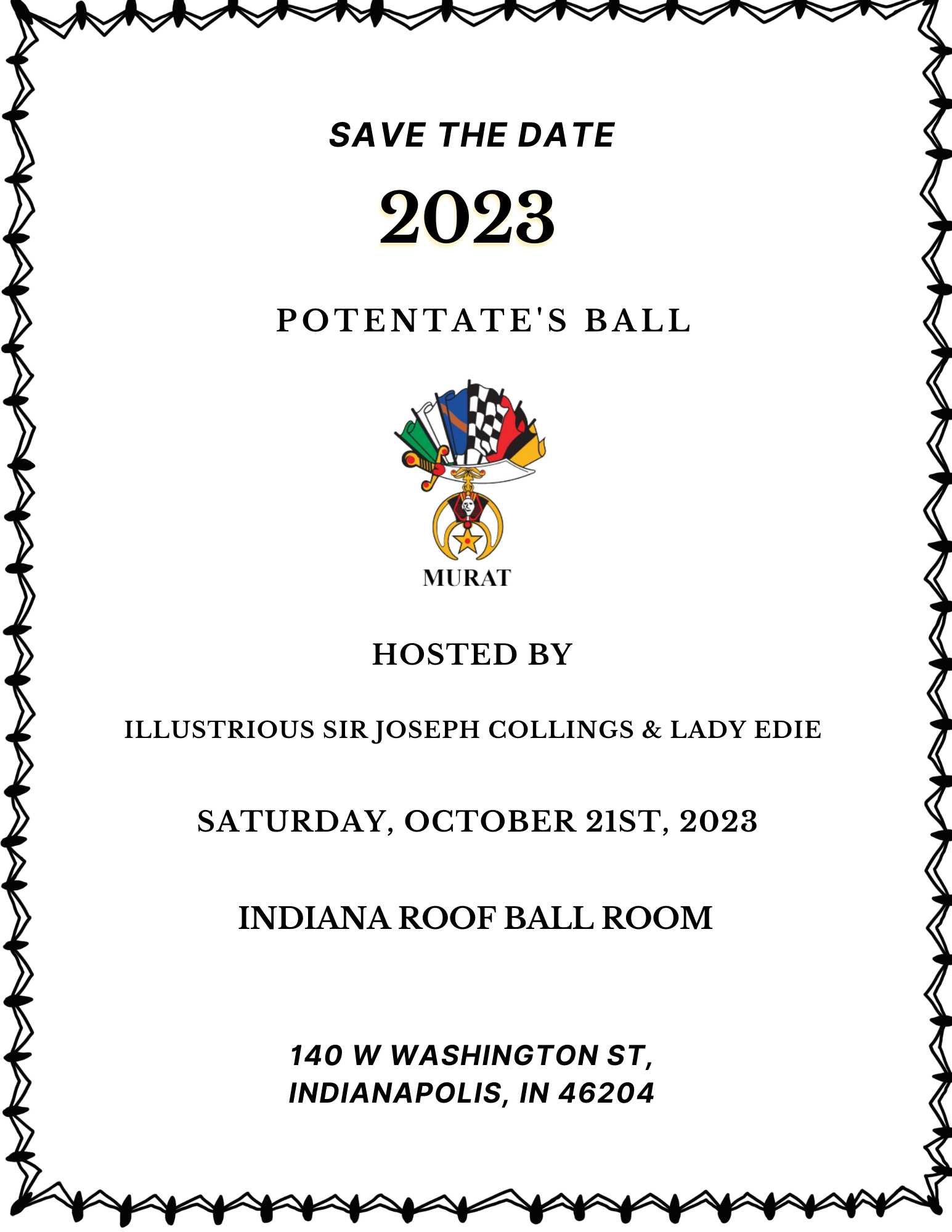 2023 Potentate's Ball - SAVE THE DATE | Murat Shriners