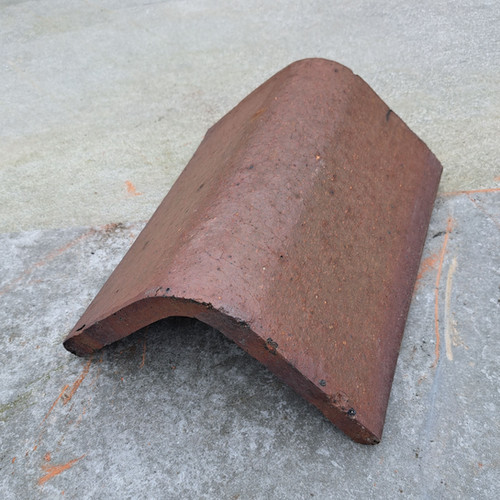 Reclaimed Terracotta Clay Hog Back Curved Roof Ridge Tile 30cm x 23cm ...
