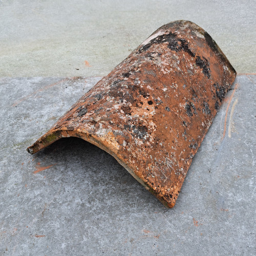 Reclaimed Terracotta Clay Hog Back Curved Roof Ridge Tile 35cm x 22cm ...