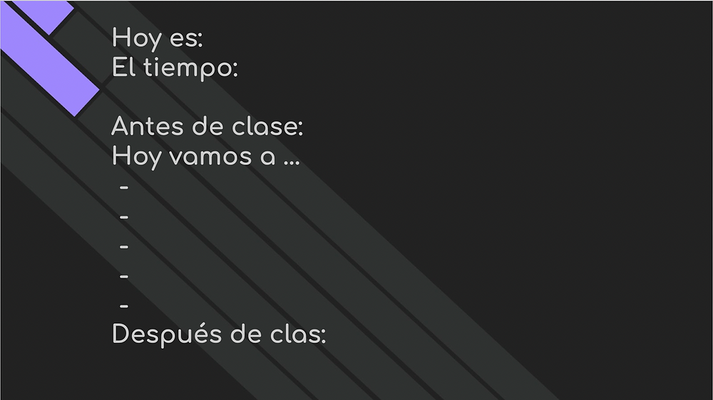 Spanish Daily Agenda Slides