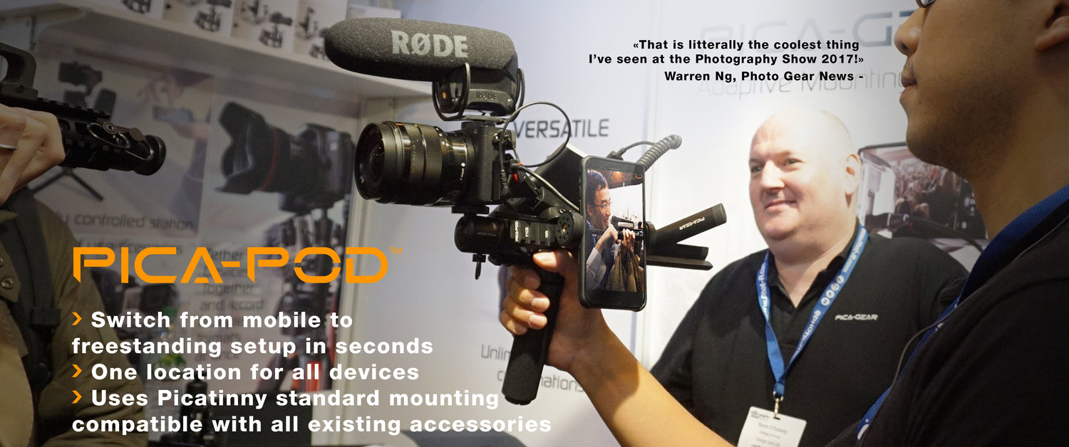 PICA-POD: Mil-spec picatinny rail, multi-use camera mount system