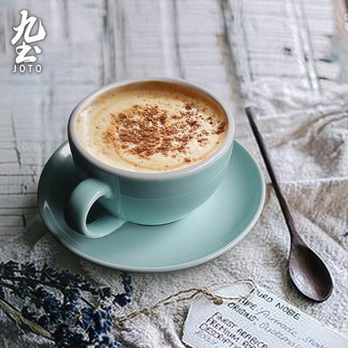 JOTO - Ceramic Coffee Mug and Saucer, Macron Color, Customized | Joto ...