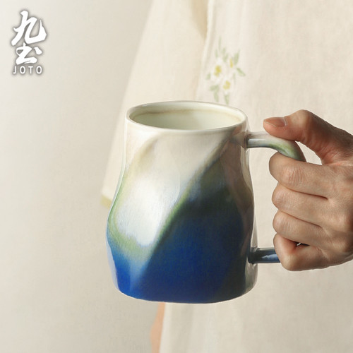 JOTO - 454ml Ceramic Mug with Handle, Personalized, Irregular, Kiln ...