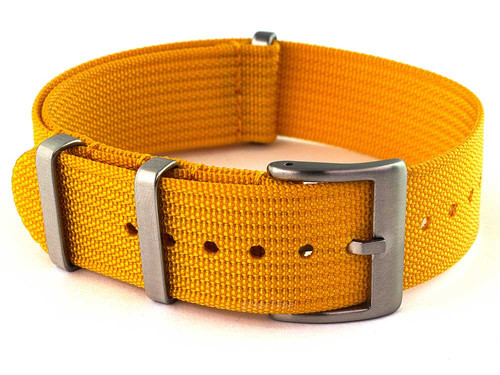 Ribbed Nylon Nato Strap Mustard Yellow | Flyer