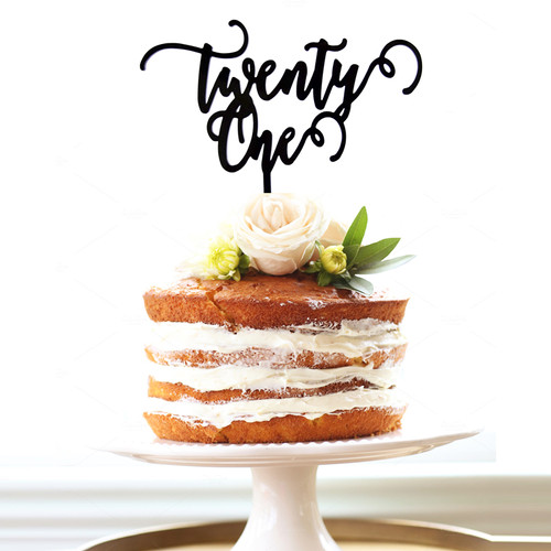 Scripted Twenty One - Birthday Cake Topper - Fast Shipping