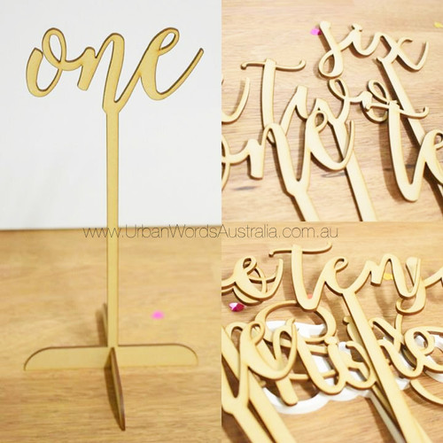 Mdf Scripted Wooden Number Set (1-10) | Urban Words