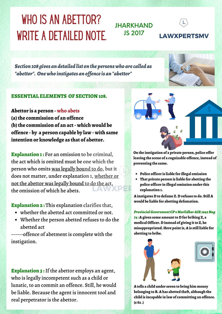 Who is an abettor under Indian Penal Code. Write a detailed note ...