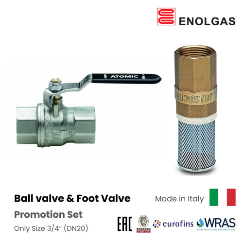 PROMOTION SET! "ENOLGAS" Ball Valve & Foot Valve | Valve MTE