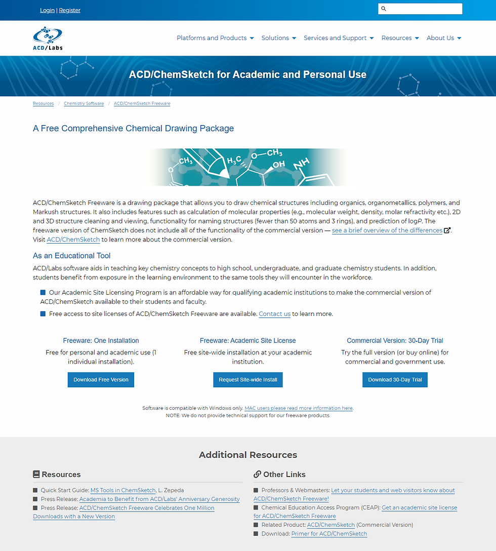 ChemSketch: Um Software para Desenhar Estruturas Químicas