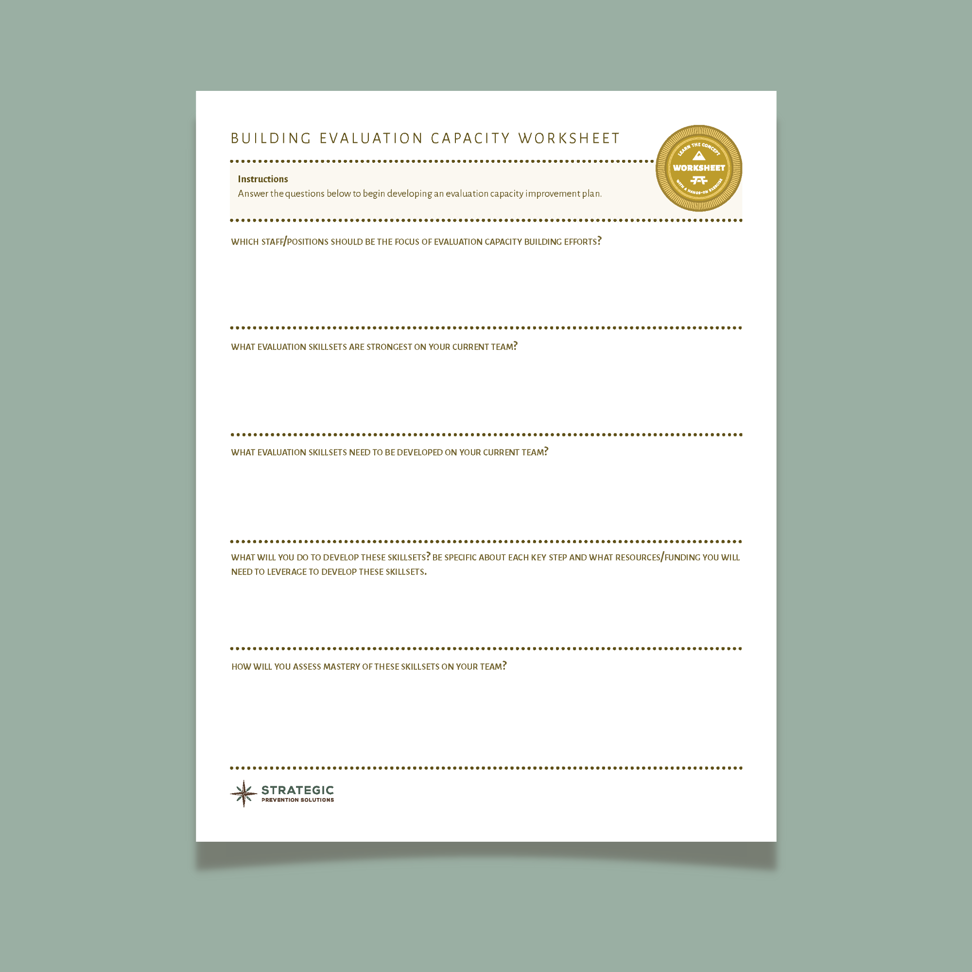 Building Evaluation Capacity Worksheet