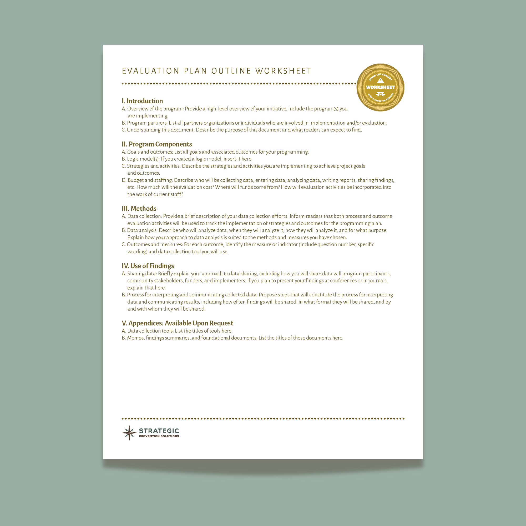 Evaluation Plan Outline