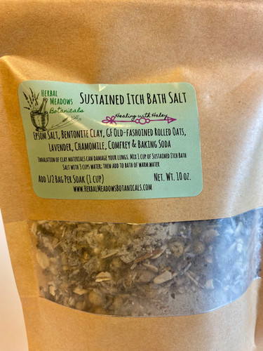 Sustained Itch Bath Salt 10oz Bag | Herbal Meadows Botan