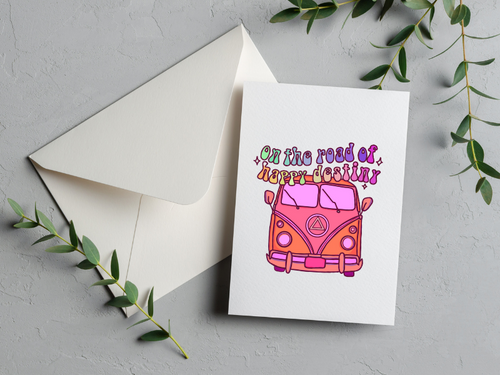On the Road of Happy Destiny - Sobriety Card, Recovery Anniversary Card ...