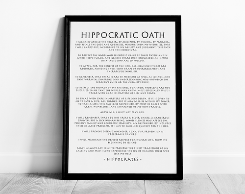 Hippocratic Oath Poster | Healthcare Wall Art I DIGITAL DOWNLOAD ...