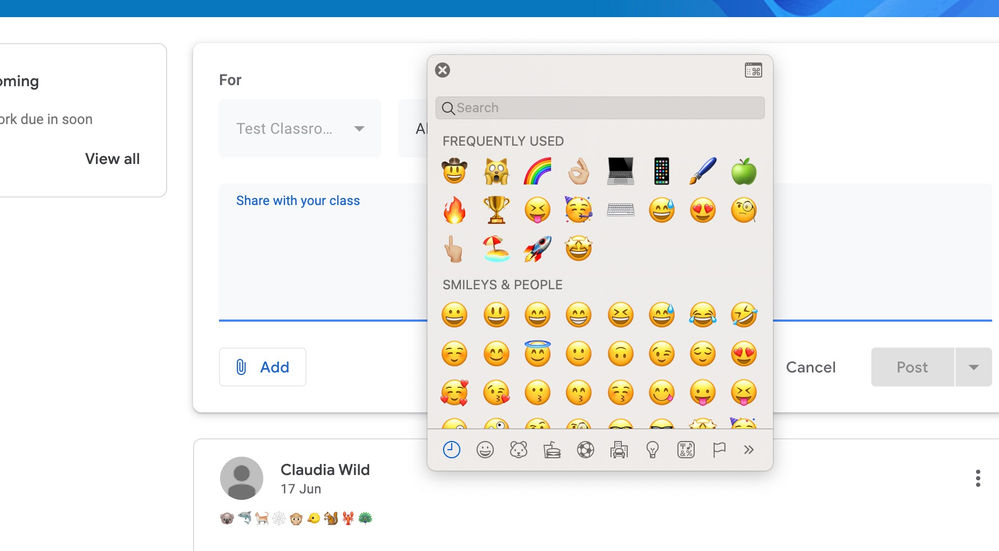How to use Emojis in Google Classroom