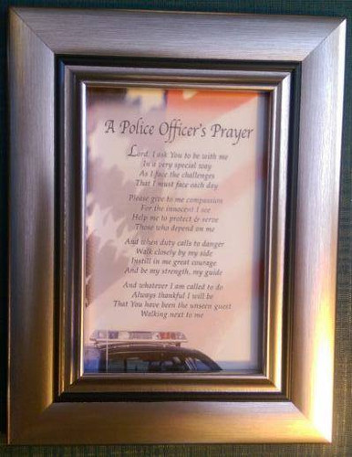 Police Officer's Prayer flag and squad car framed print | website