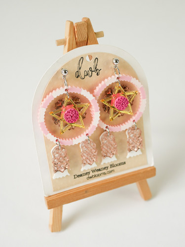 Pink Parol Star Lantern Earrings | deaneyweaneyblooms