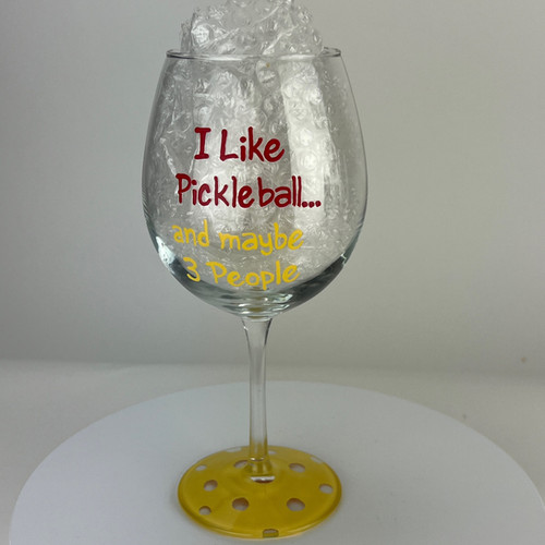 I Like Pickleball… and maybe 3 people Pickleball glass | Class on a Glass