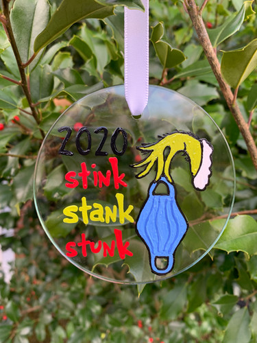 Ornament Grinch 2020 or 2021 Stink Stank Stunk | Class on a Glass
