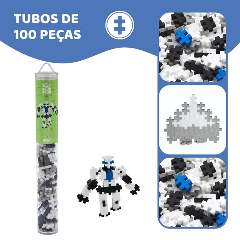 Plus-Plus Tubo Robô - 100pcs | Convivencia
