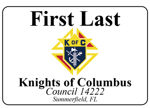 Knights of Columbus Name Tag | Custom Apparel