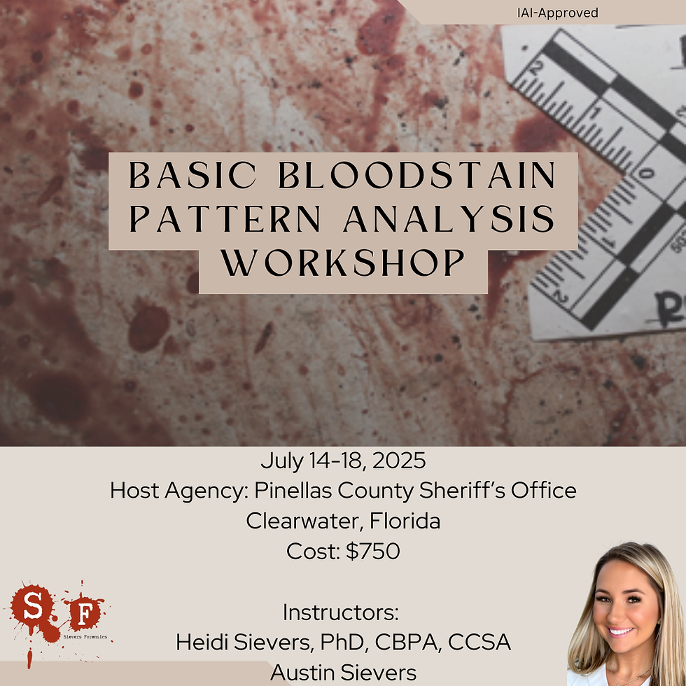 Basic Bloodstain Pattern Analysis | Sievers Forensics Basic Bloodstain Pattern Analysis | Sievers Forensics
