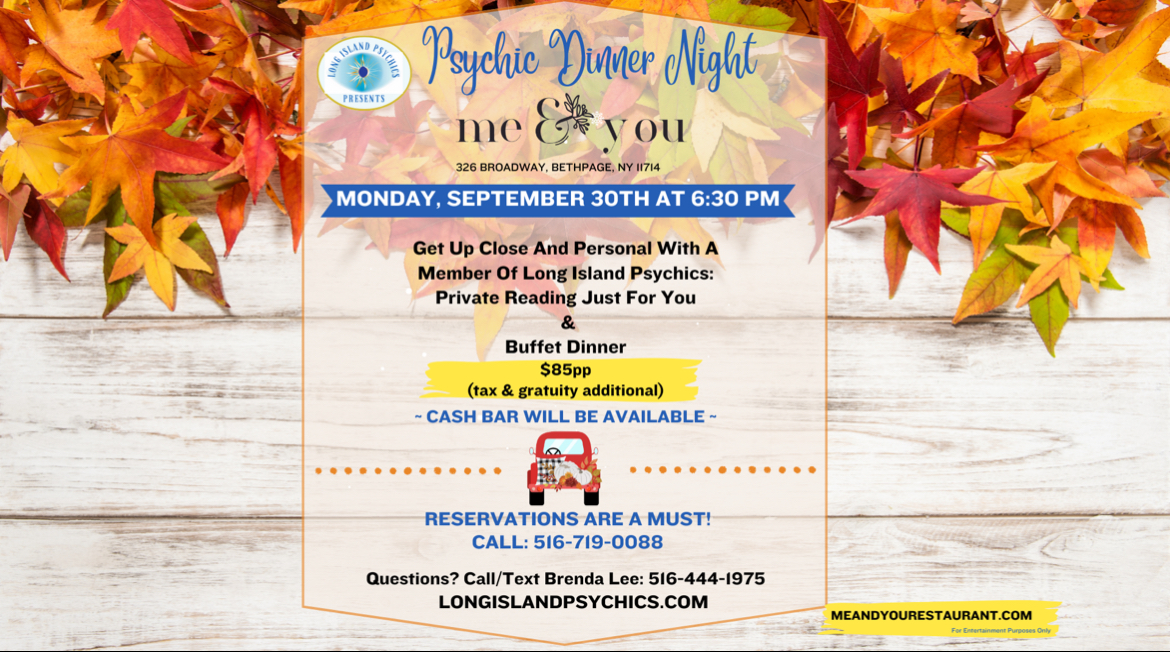 Psychic Dinner Night At me & you | me & you Restaurant