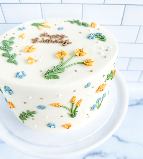 simple wildflower cake