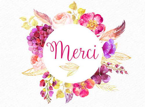 Carte message fleuriste x 25 - Merci Fleurs | les-cartespostales